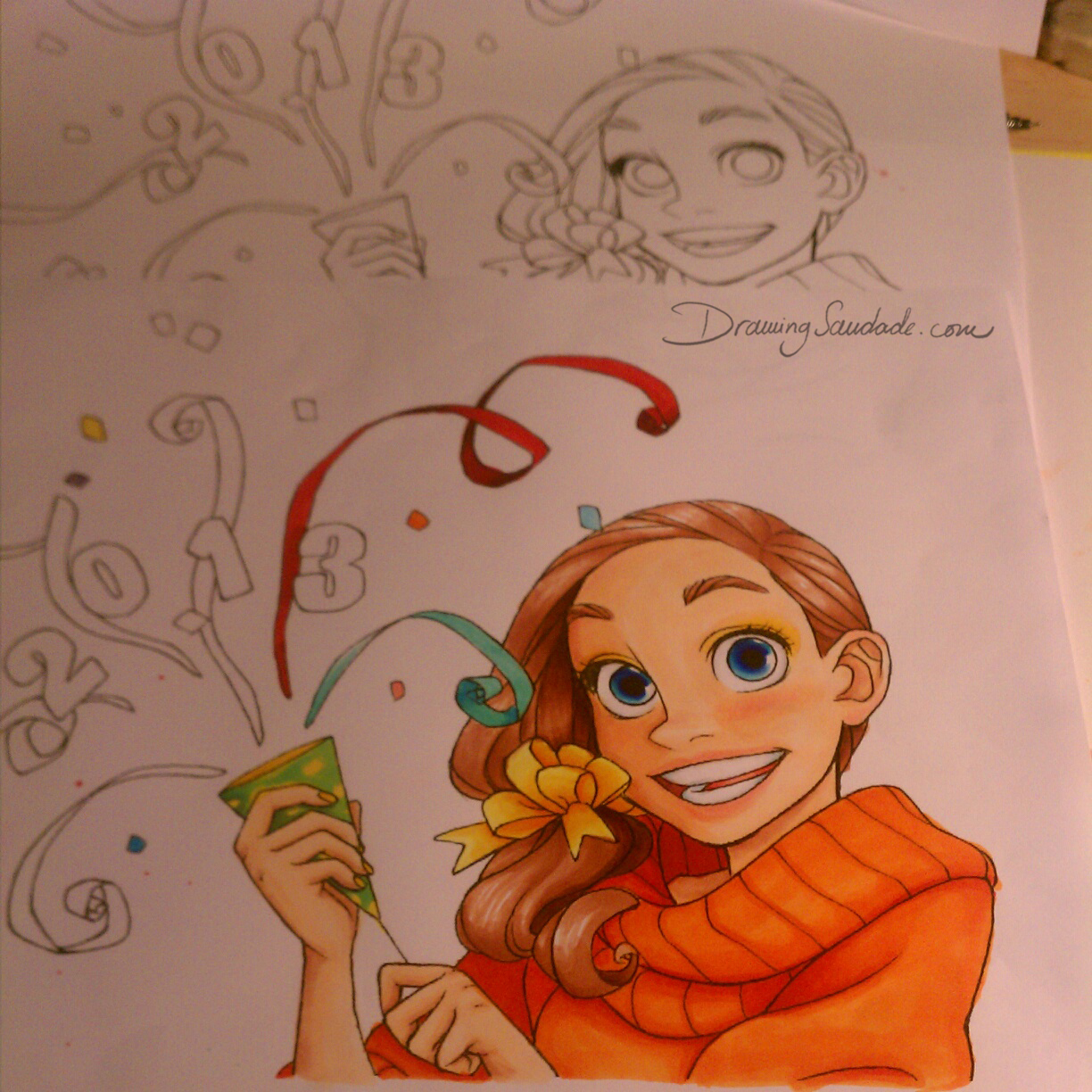 Drawing Saudade: Doodle 161 - Using Copics For The First Time