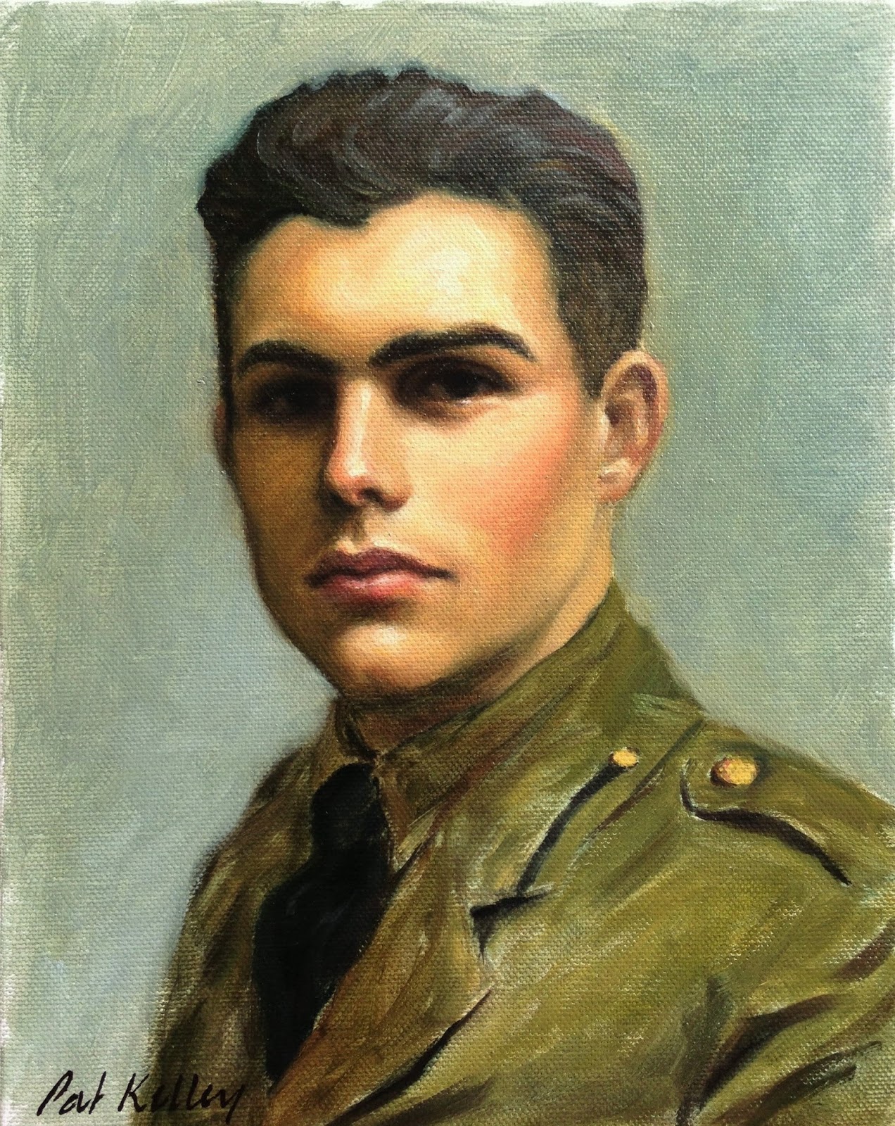 Pat Kelley Paintings: Portrait of Young Ernest Hemingway - sold