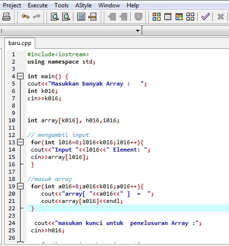 tugas program searching c++