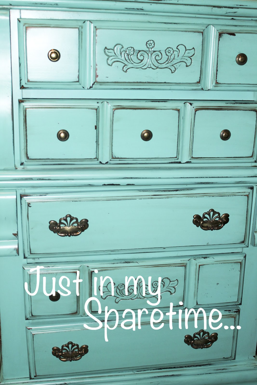 Just In My Spare Time: Refinished Turquoise Dresser