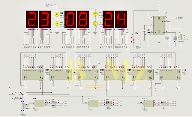 Membuat jam digital 7 segment tanpa program microcontroller - Dicky B_Mz