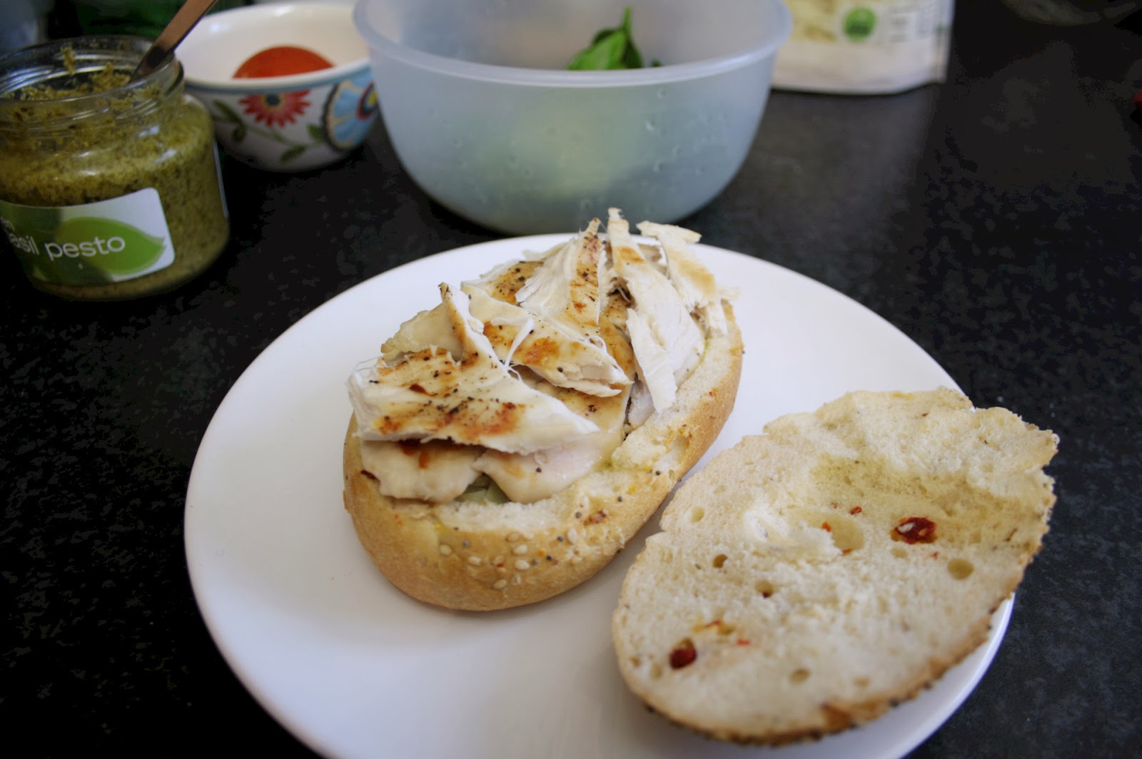 Pressed Chicken Pesto Sandwich