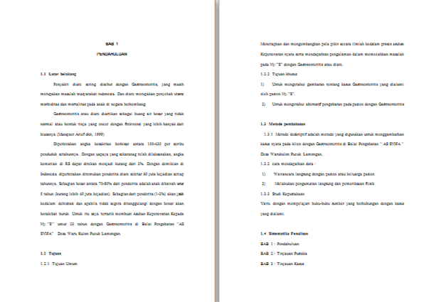 CONTOH LAPORAN ASUHAN KEPERAWATAN (ASKEP) TENTANG DIARE | Contoh ...