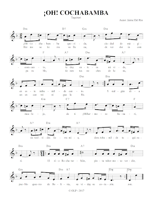 CEMCRUZ: ¡OH! COCHABAMBA + PARTITURA