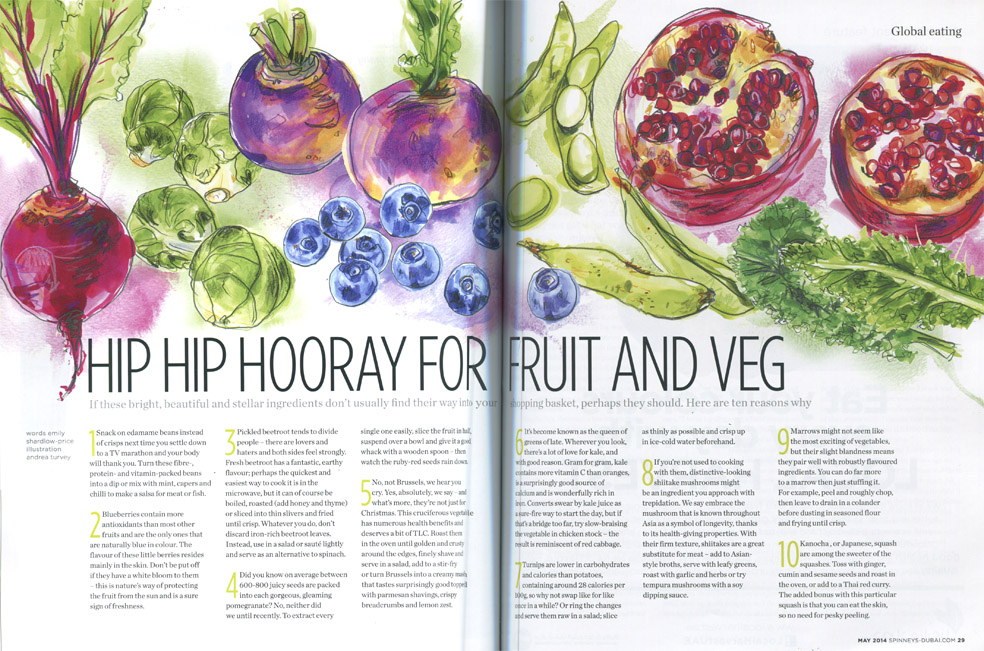 Andrea Turvey: Fruit and Veg Illustration for FOOD magazine