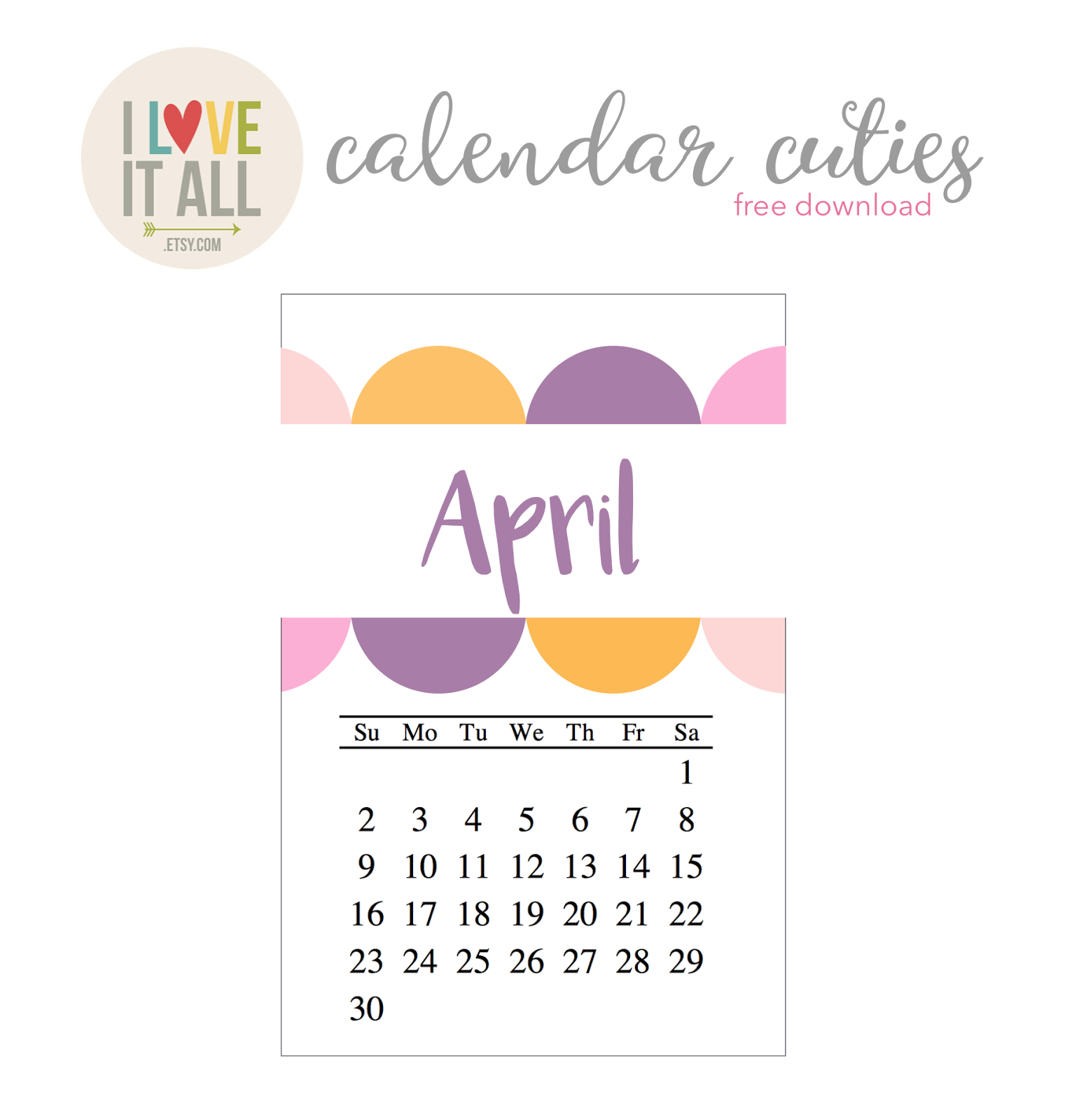 free april planner calendar printable