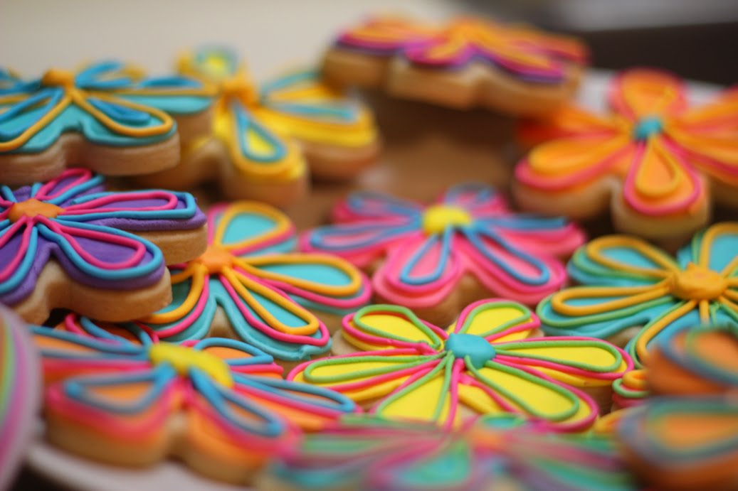 Lone Stars and Stripes: gray day, bright cookies