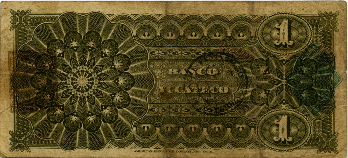 Mexico banknotes 1 Peso note of 1892 Banco Yucateco|World Banknotes ...