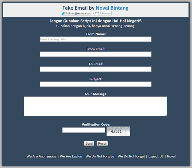 Fake Mail Sender Script | -VyzeWitch-