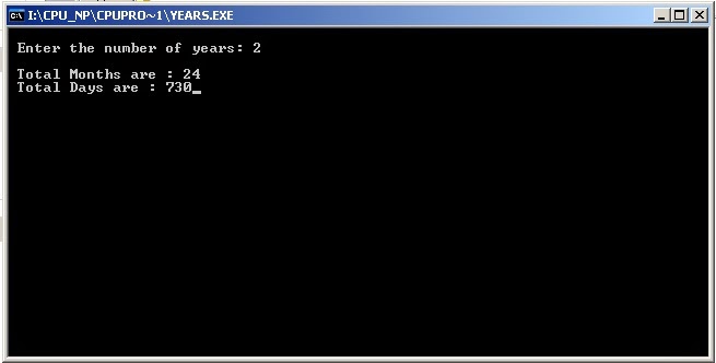 C for All: Write a C Program to convert years into months and days.