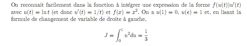 Intégration par Changement de variable