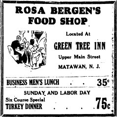 Aberdeen NJ Life: History: Green Tree Inn, Freneau (1934)