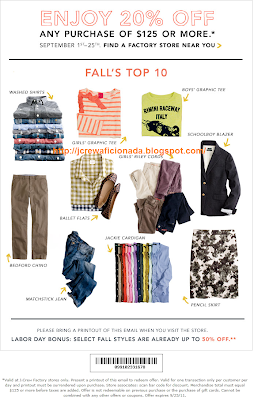 J.Crew Aficionada: J.Crew Factory Email: In stores only: Take an extra ...