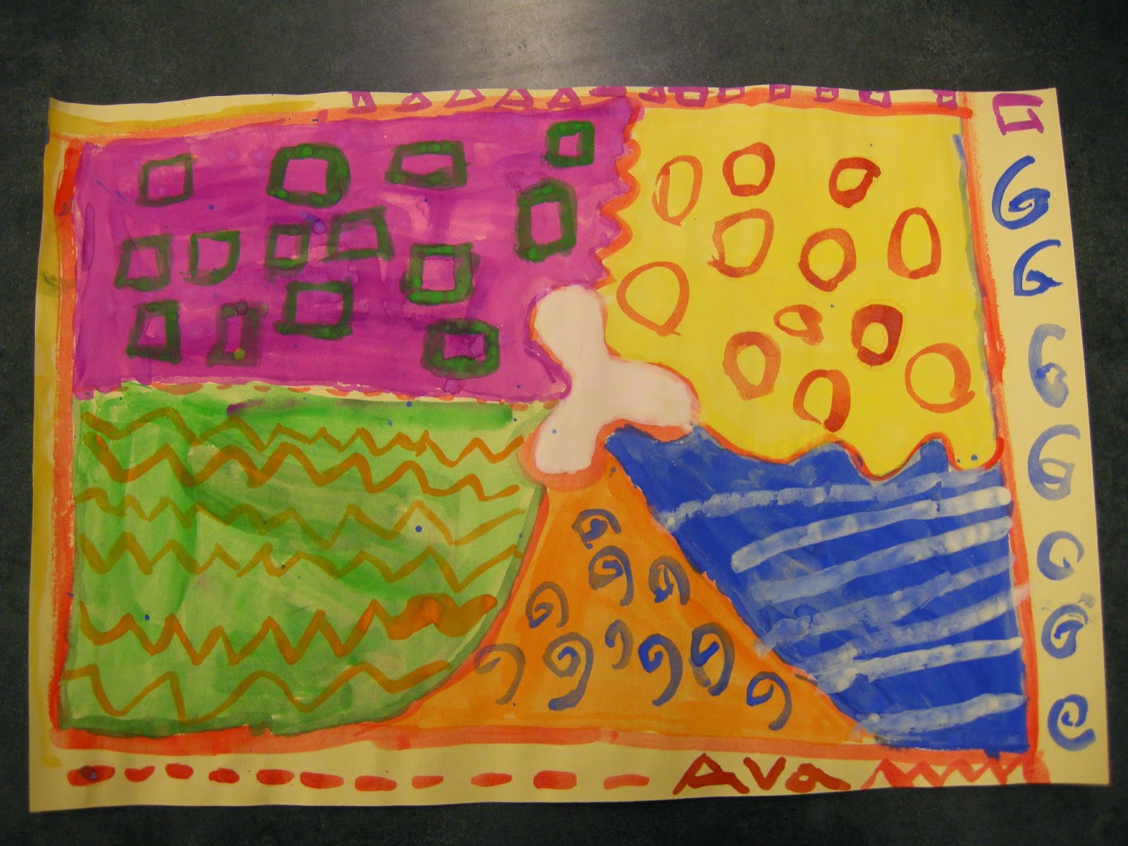 Zilker Elementary Art Class: 1st Grade Abstract Paintings