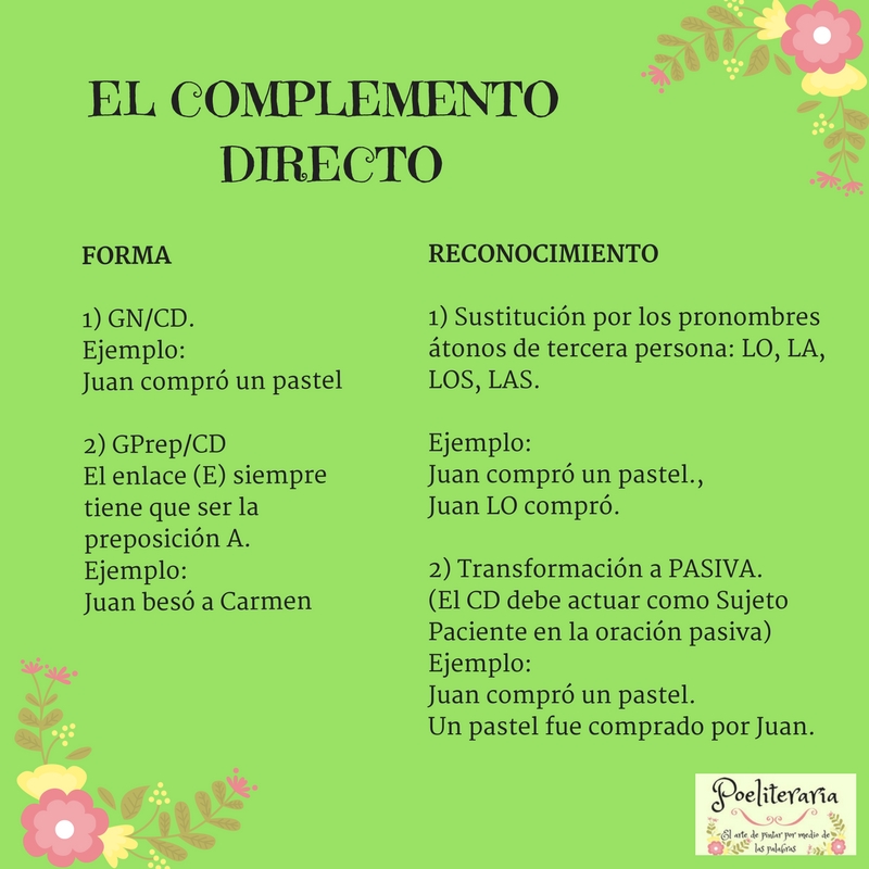 Poeliteraria: SECUENCIACIÓN DE ACTIVIDADES. LOS COMPLEMENTOS DEL ...