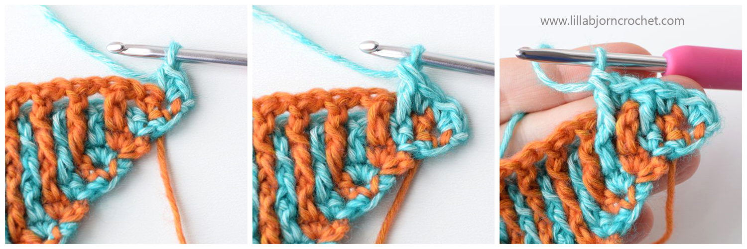 Brioche Crochet: how to make triangle shape (step-by-step tutorial ...