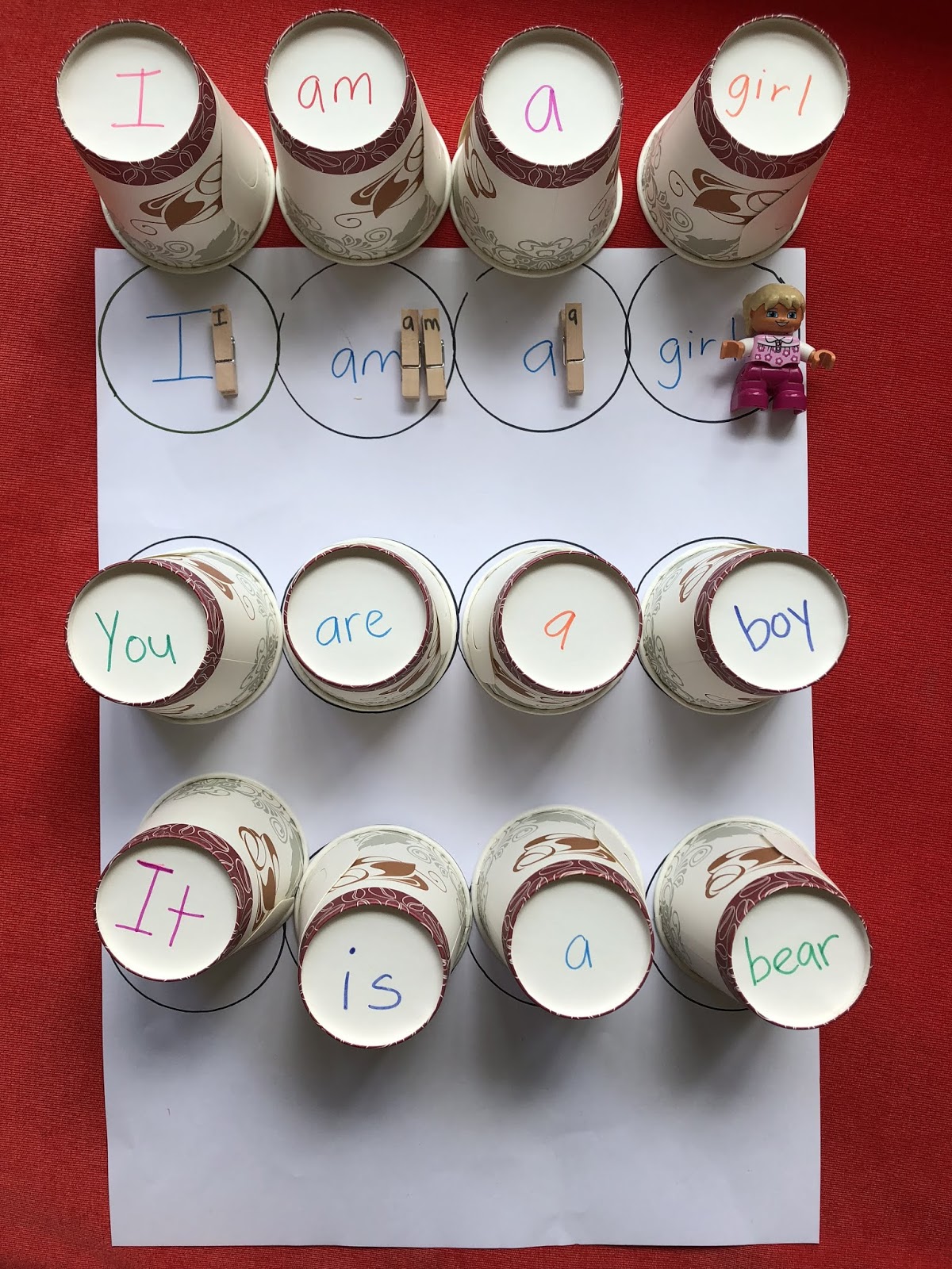 Paper cups activities (literacy)