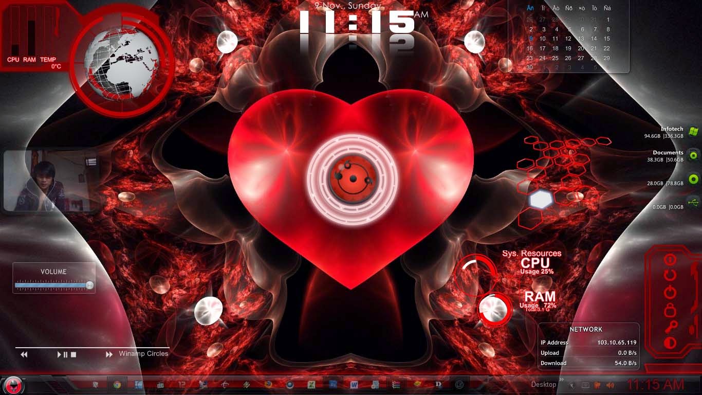 Infotech: Skin Pack Terbaik Alienware Red + Rainmeter Skin + Widget