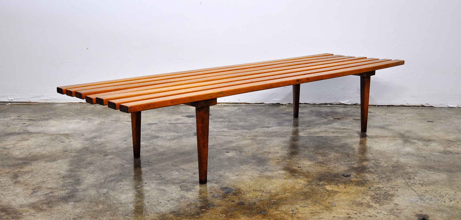SELECT MODERN: Mid Century Modern Slat Bench or Coffee Table