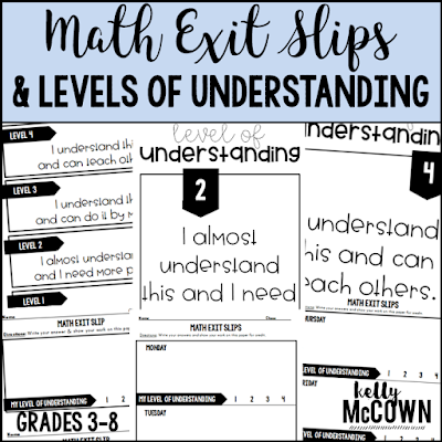 Kelly McCown: Math Exit Slips and Levels of Understanding Posters