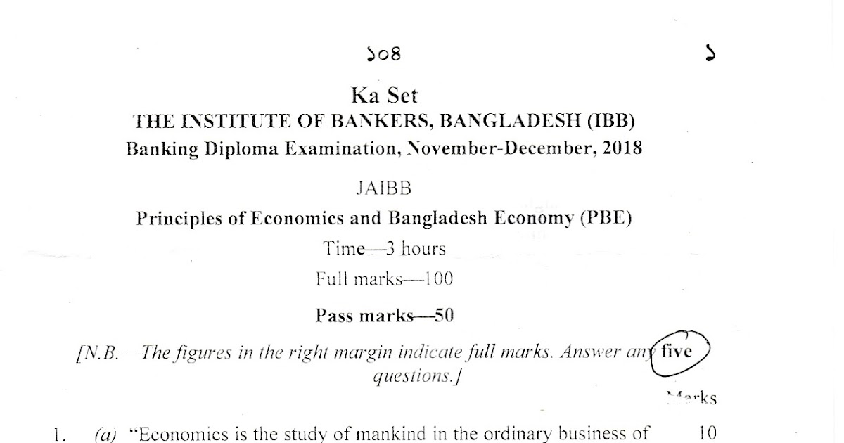Jaibb Principle Of Economics Question November 2018 Ibb Banking