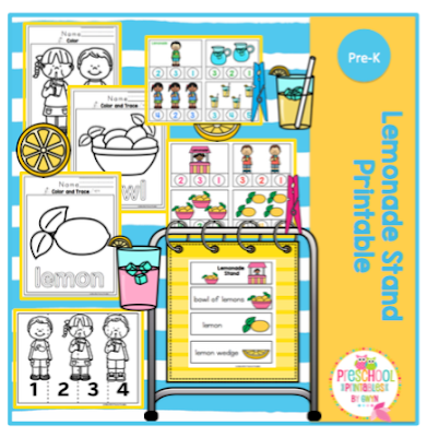 Lemonade Stand Printable and More ~ Preschool Printables