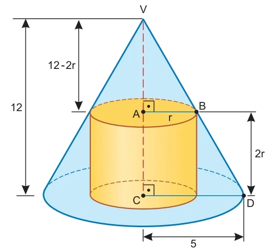 FGV-SP 2019: Um cilindro circular reto de altura igual ao diâmetro da base está inscrito em um ...