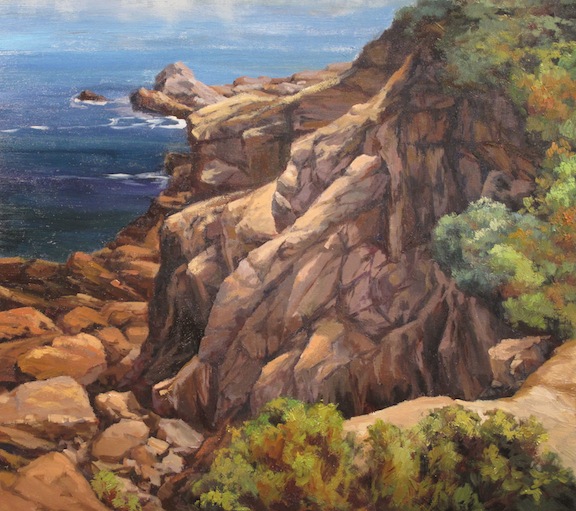 A Painting A Day by Laura Wambsgans: "Rocky Cliff"