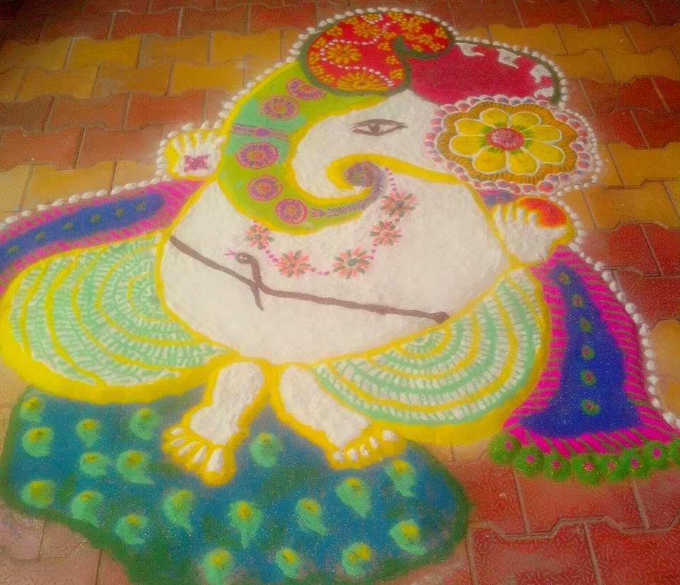 35+ Rangoli Designs of Lord Ganesha for Rituals and Ceremonies