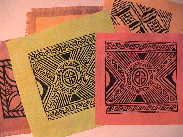 Textile Butterfly: Printing with new blocks from "Colouricious".