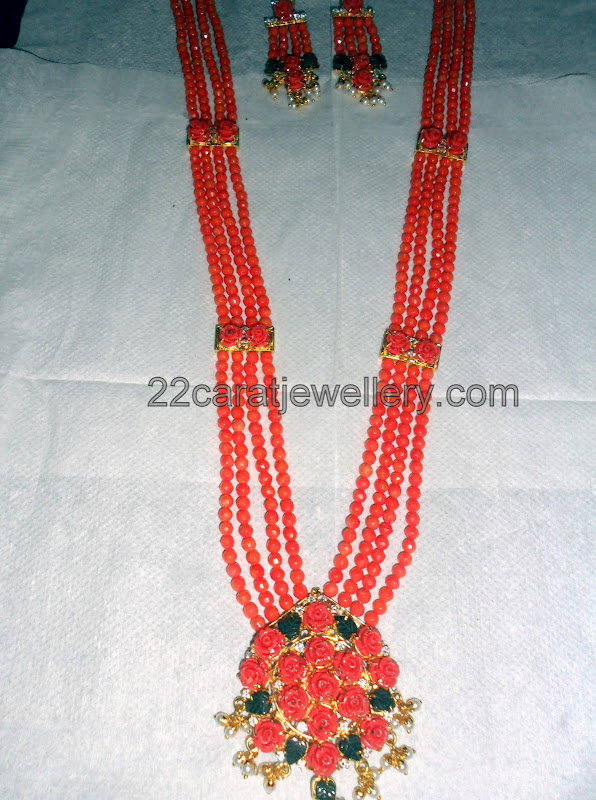 Orange Corals Long Chains - Jewellery Designs