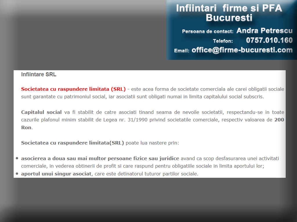 Acte necesare pentru infiintare firme Bucuresti | Infiintare firma si ...