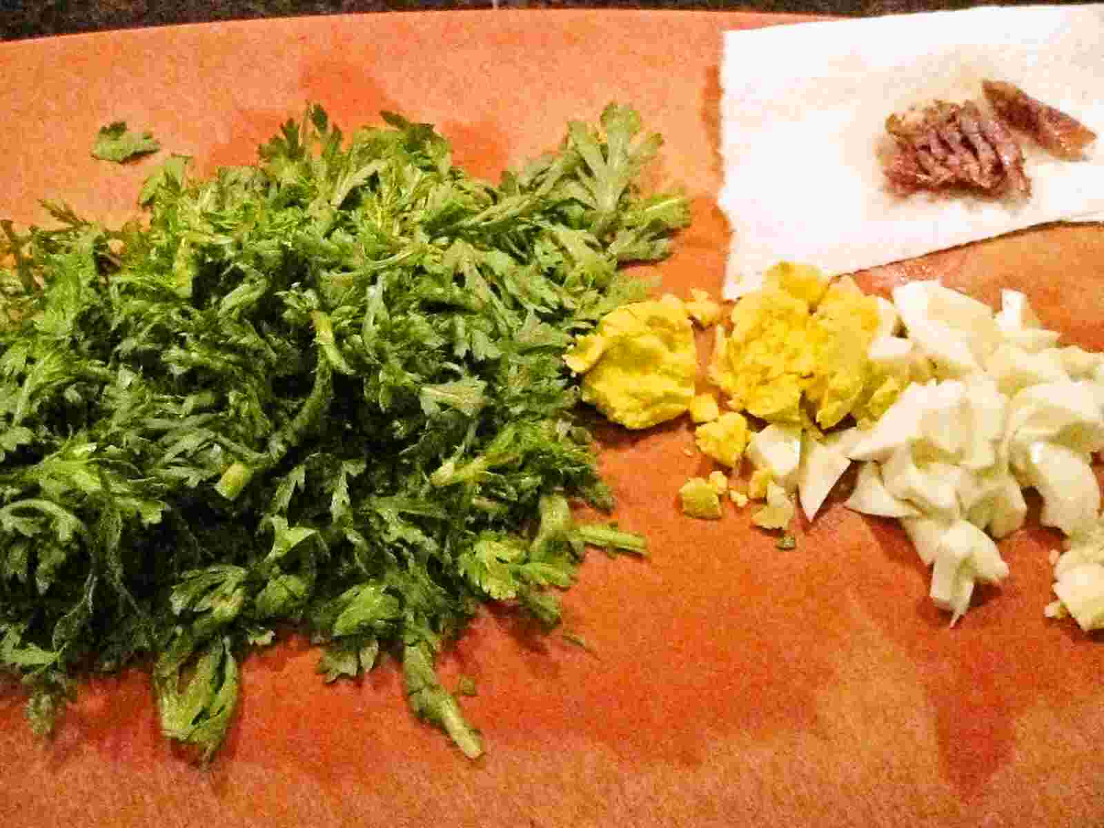 Recipes for Tom: Shungiku sauce / garland chrysanthemum sauce