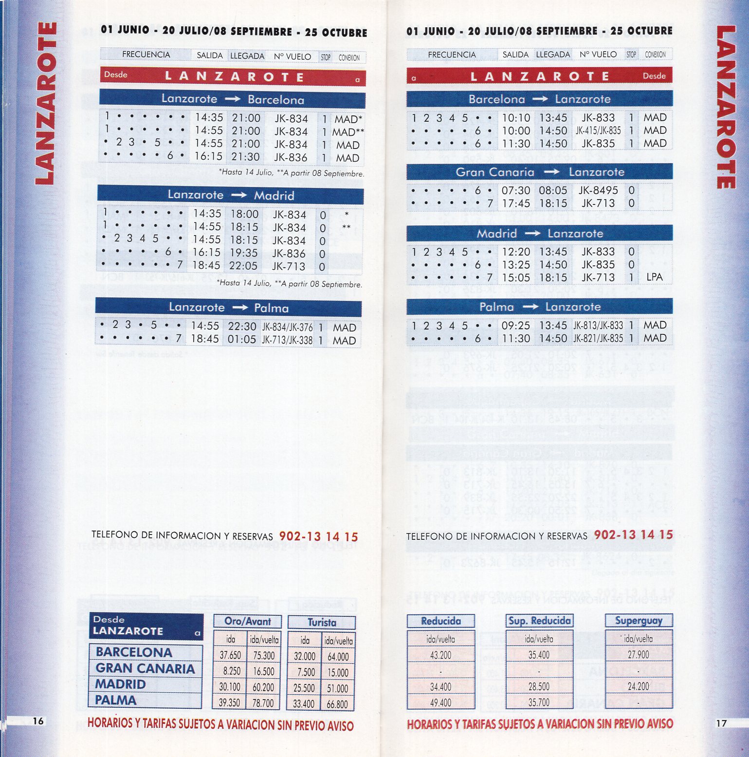 Airline memorabilia: Spanair (1997)