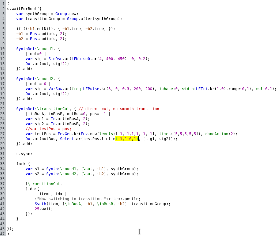 TechnoGems: Audio transitions in supercollider