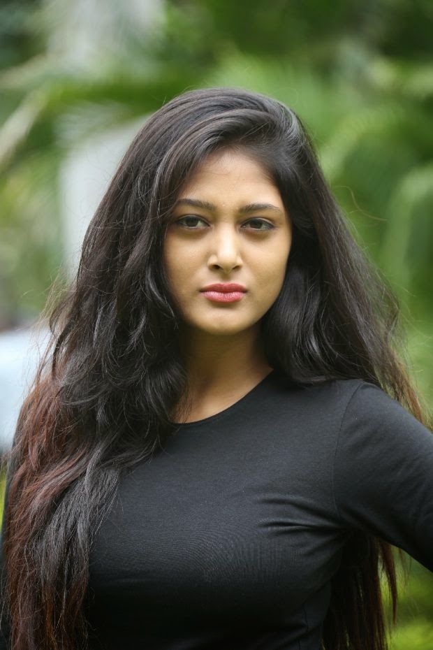 Telugu Actress Sushma Raj in Black Tight T Shirt Stills