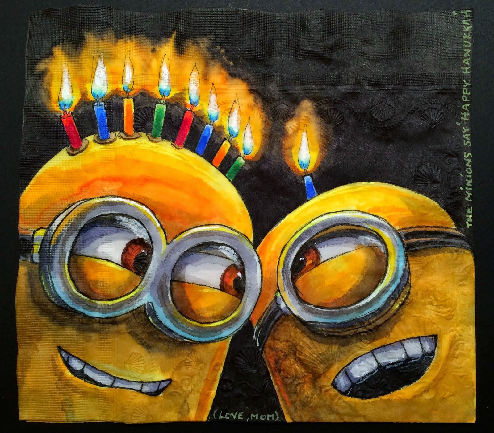 Daily Napkins: Minions Menorah for Hanukkah