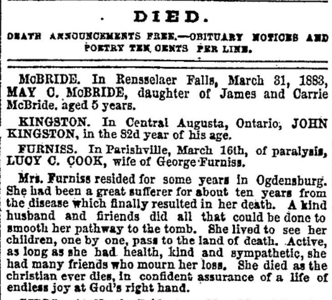 Family History: Furniss Family in the Newpapers