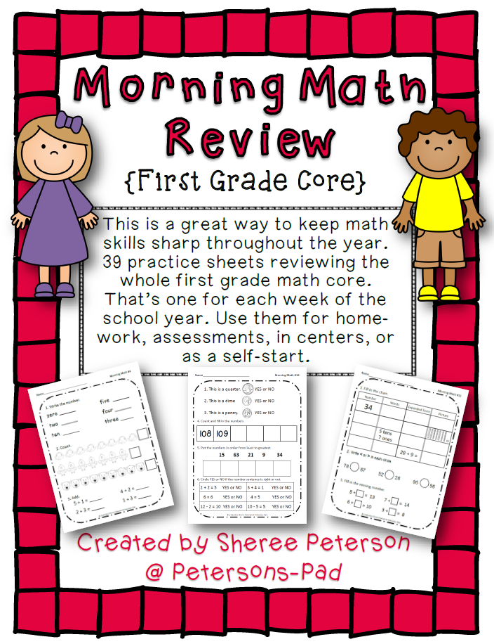 Peterson's Pad: Morning Math Review FREEBIE