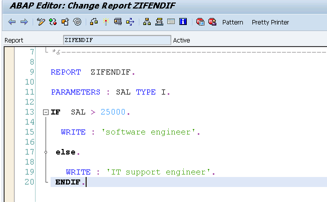 SAP TECH: If..Else..Endif