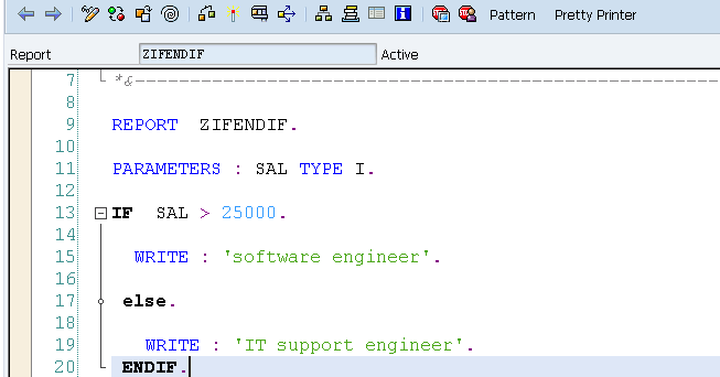 SAP TECH: If..Else..Endif