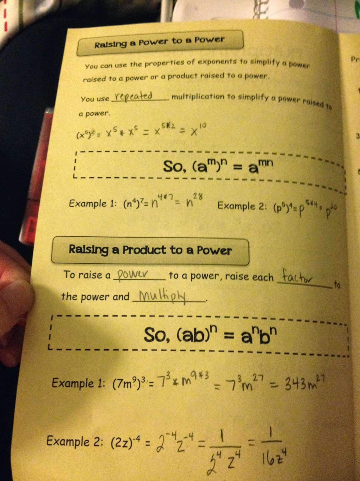 Making Mathematics Magical: Rules of Exponents Interactive Notebook Pages