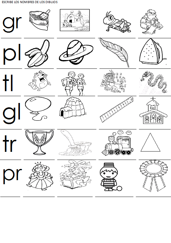 IMAGENES PARA SÍLABAS TRABADAS (segunda parte) - todo para tu clase
