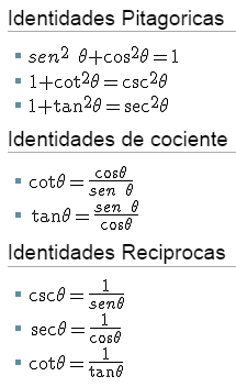 TABLAS DE FORMULAS