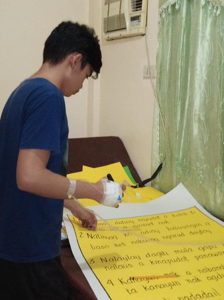 Student works hard on final demo, even while confined at hospital