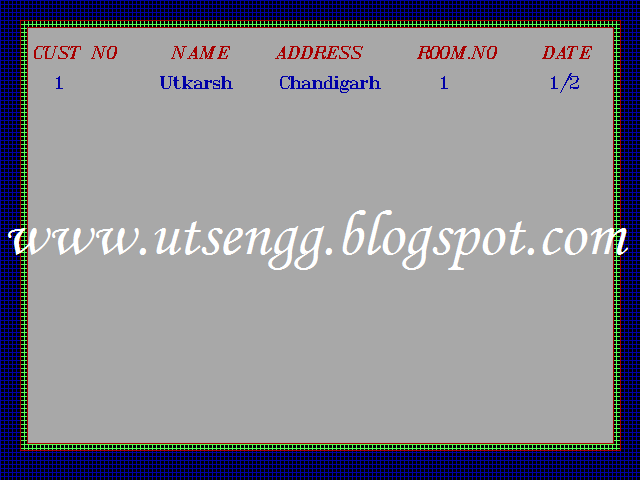 Hotel Management Cg In C Project C And C Project In C Language Project In C Language