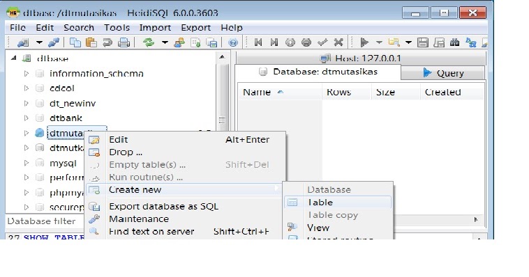 Mari Belajar Program: Membuat Tabel di Mysql dengan Heidisql