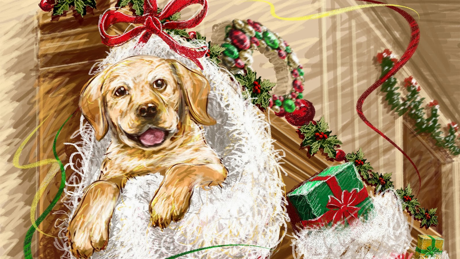 Fondo de Pantalla Navidad perro | Wallpapers Megas