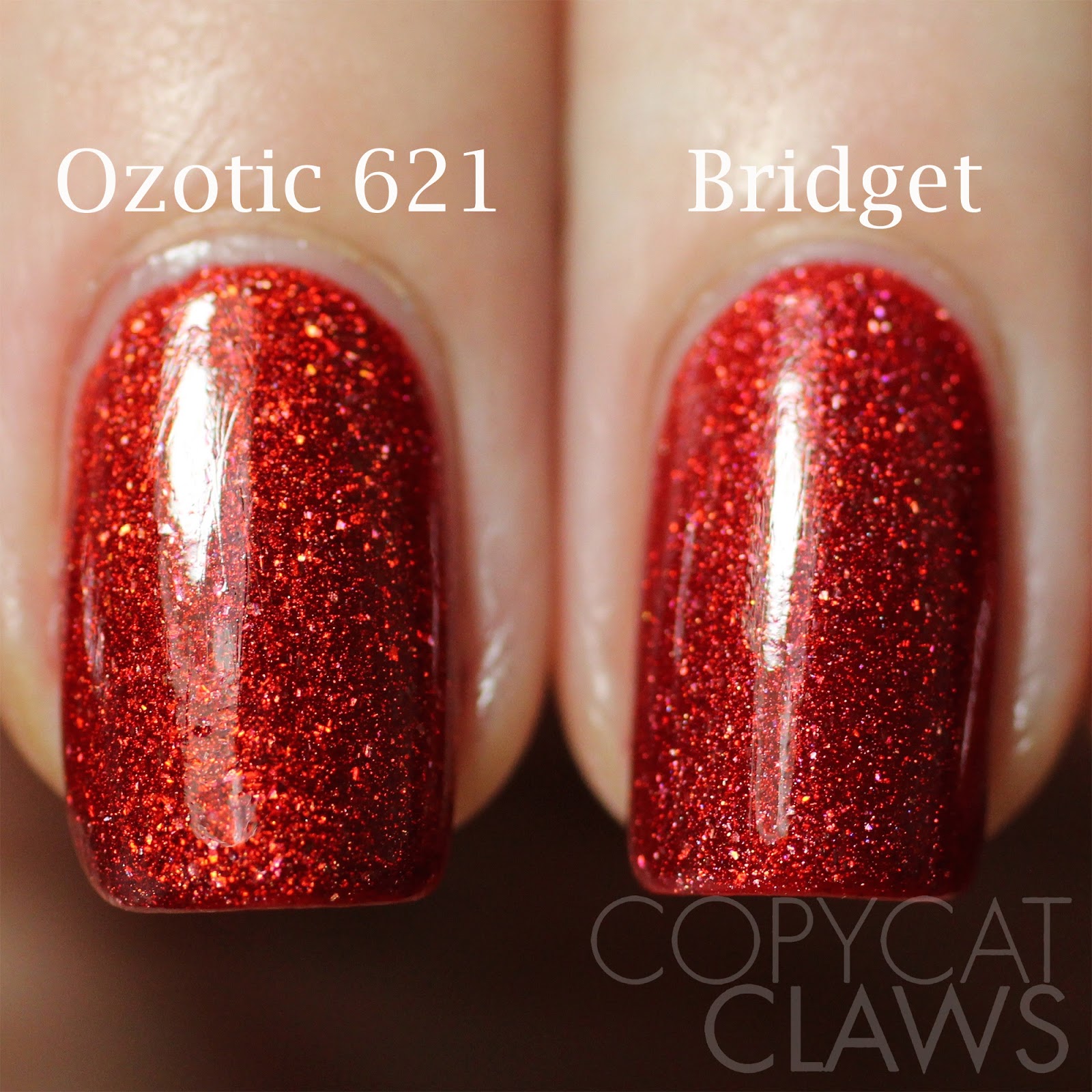 Copycat Claws: Picture Polish Red Holo Comparison