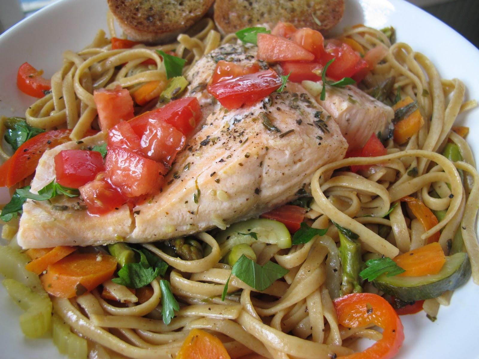 MORE TIME AT THE TABLE: One-Pan Salmon with Whole Wheat Pasta and ...